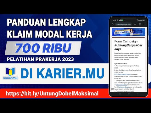 CARA KLAIM MODAL KERJA DI KARIRMU DAPAT 700 RB | PELATIHAN PRAKERJA DI KARIRMU
