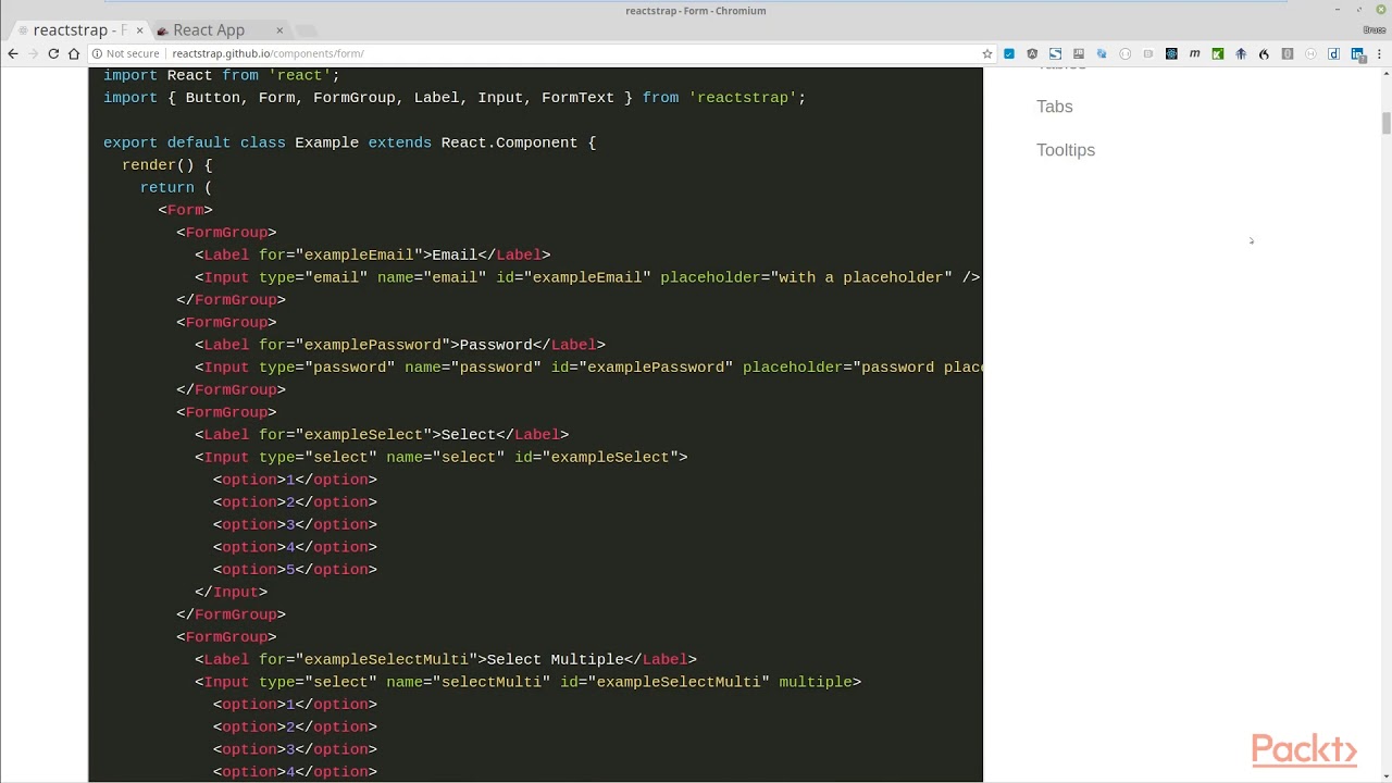 Hands-On Application Development with React and Bootstrap:  Forms versus Input Groups | packtpub.com