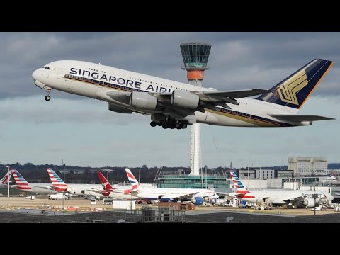 Observation Deck - London Heathrow Plane Spotting 🇬🇧 / LHR Airport panoramic view Terminal 4