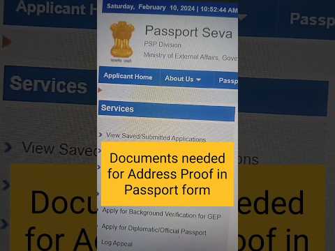 Documents needed for Address Proof in Passport form #passport #viral #addressproofforpassport