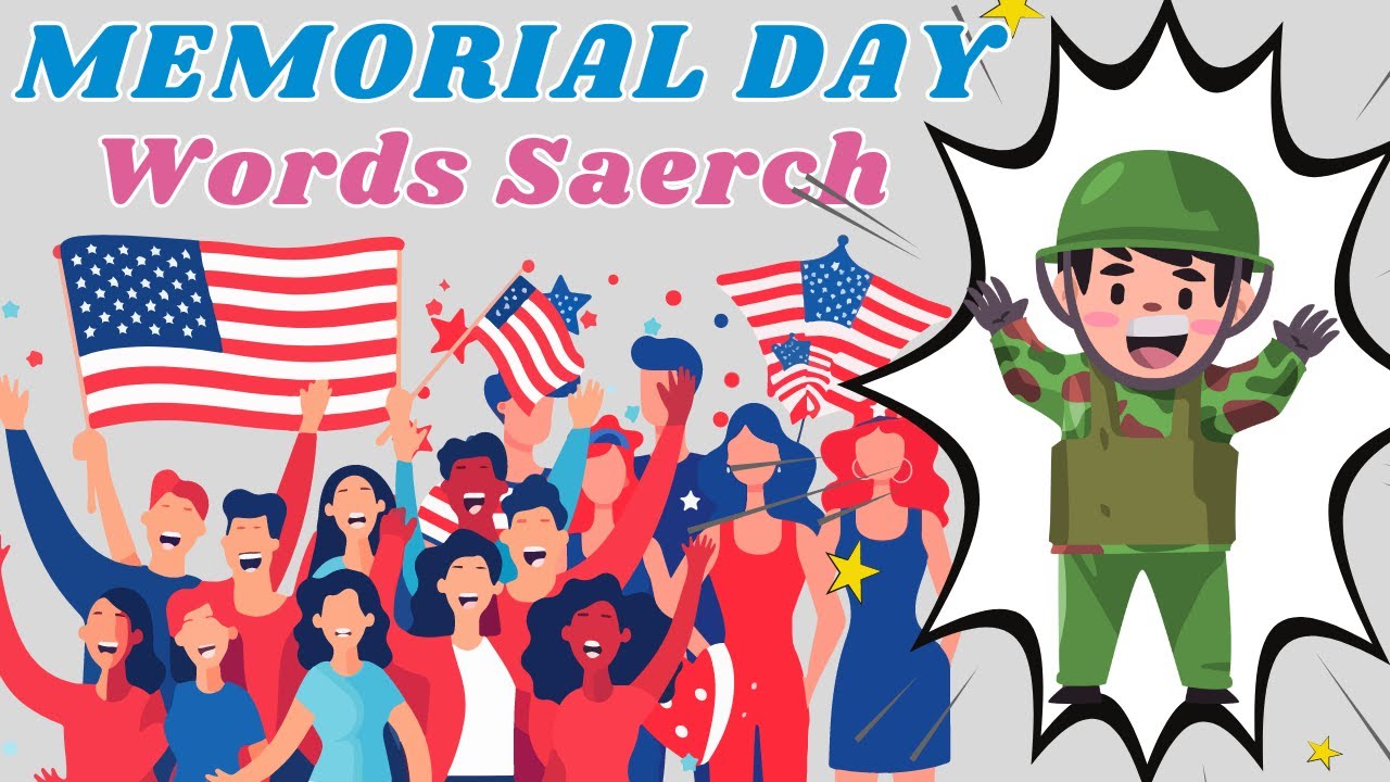 🌟 Memorial Day Word Search Game for Kids 🇺🇸