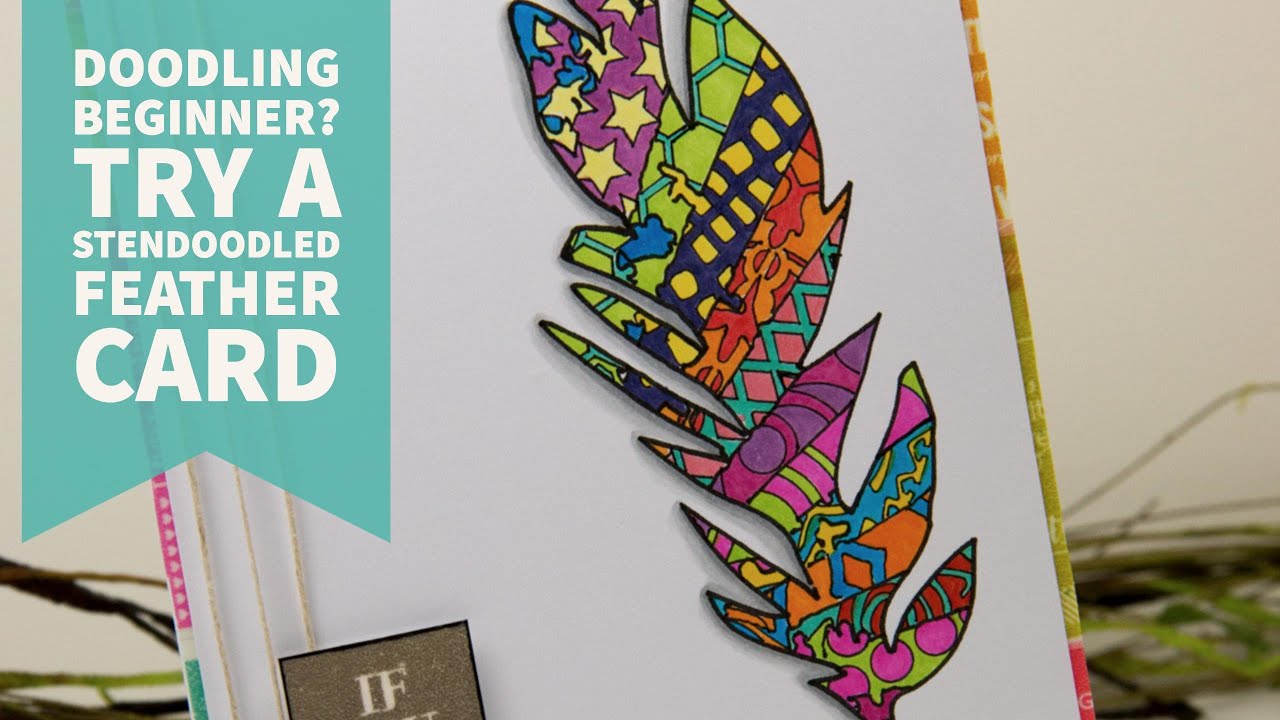 How To Create An Easy Doodled Feather Card With Copics And Multi Liners