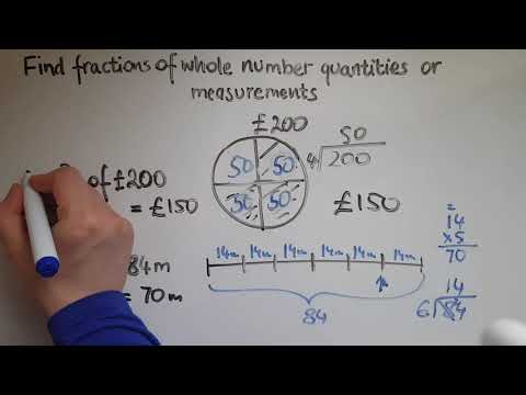 L1.9.1. Functional Skills Maths Level 1: Find fractions of whole number quantities or measurements