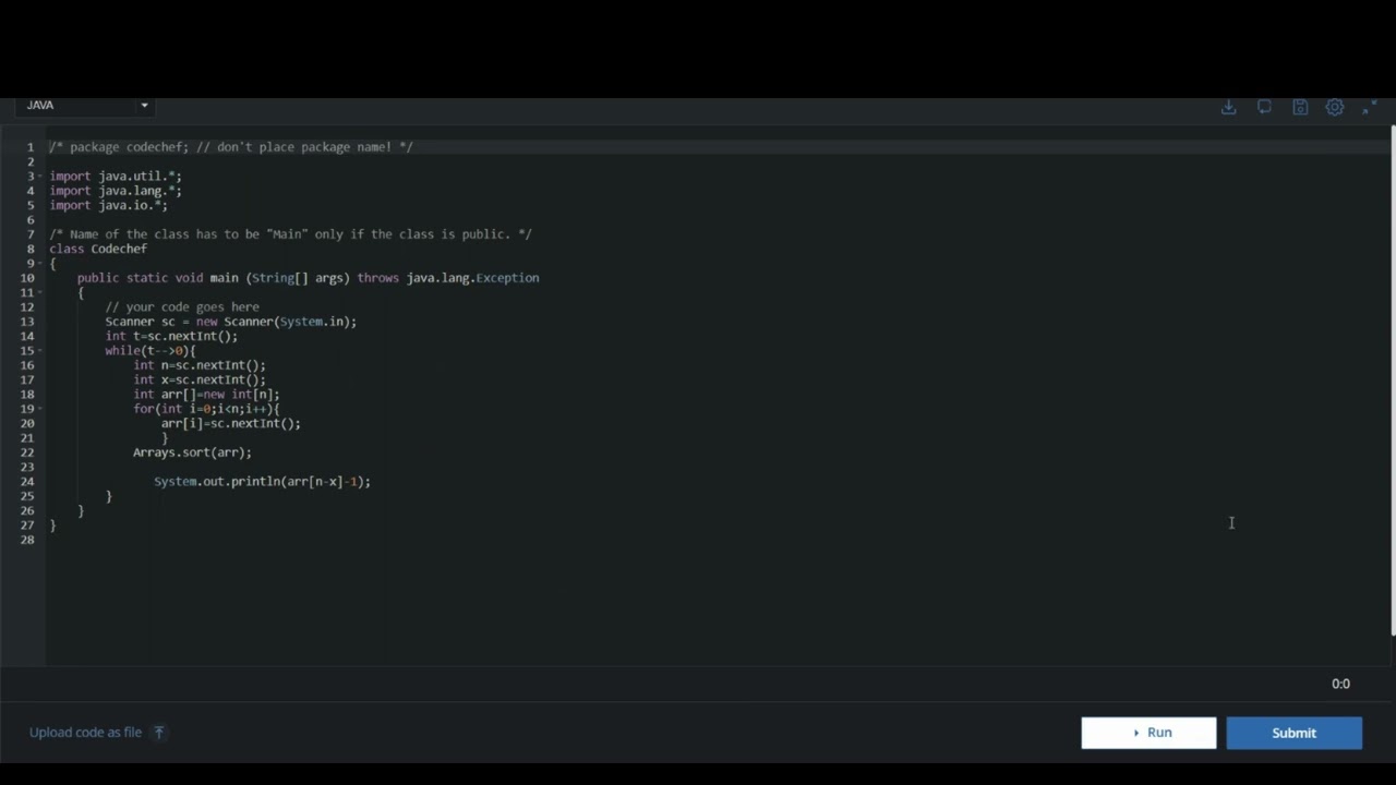Passing Marks | Problem Code : CUTOFF | Codechef Contest | JAVA | CodeGood