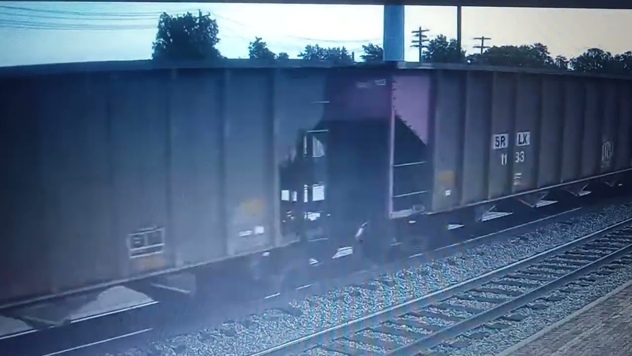 BNSF 8443 leads empty coal westbound in Mount Pleasant IA