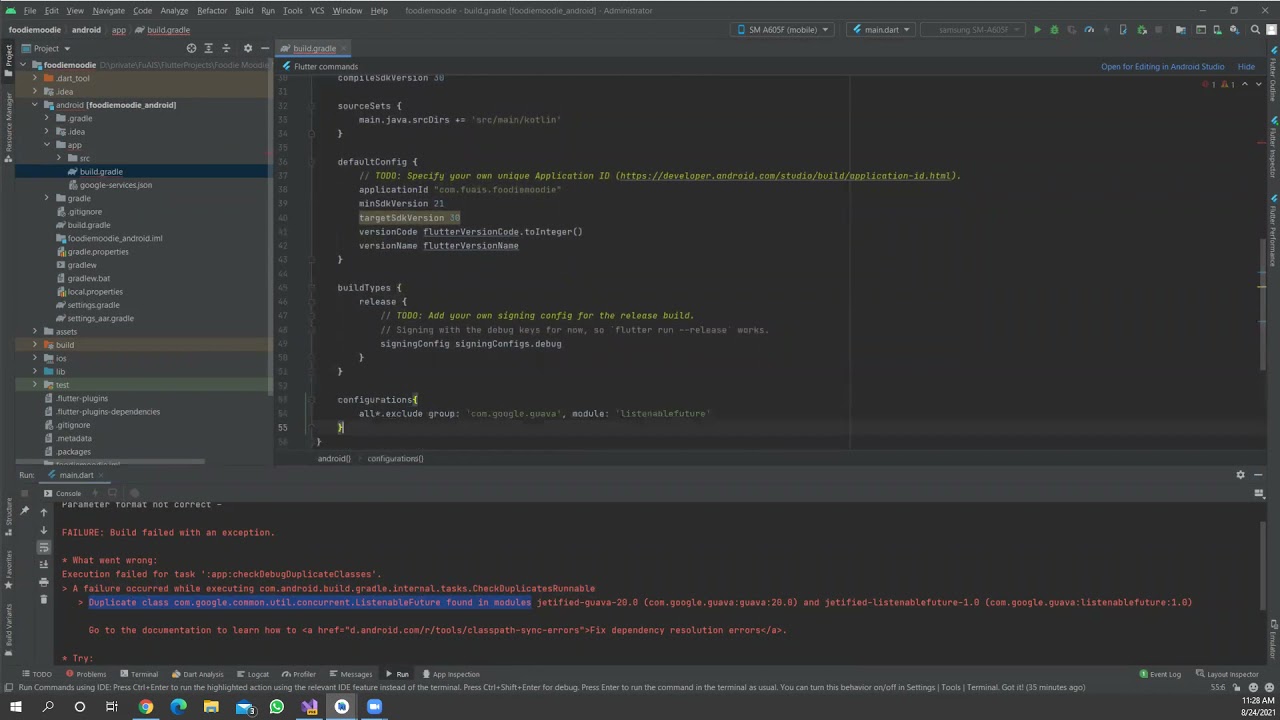 Execution failed for task ':app:checkDebugDuplicateClasses'