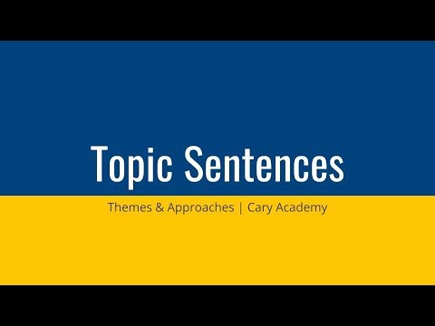 Topic Sentences