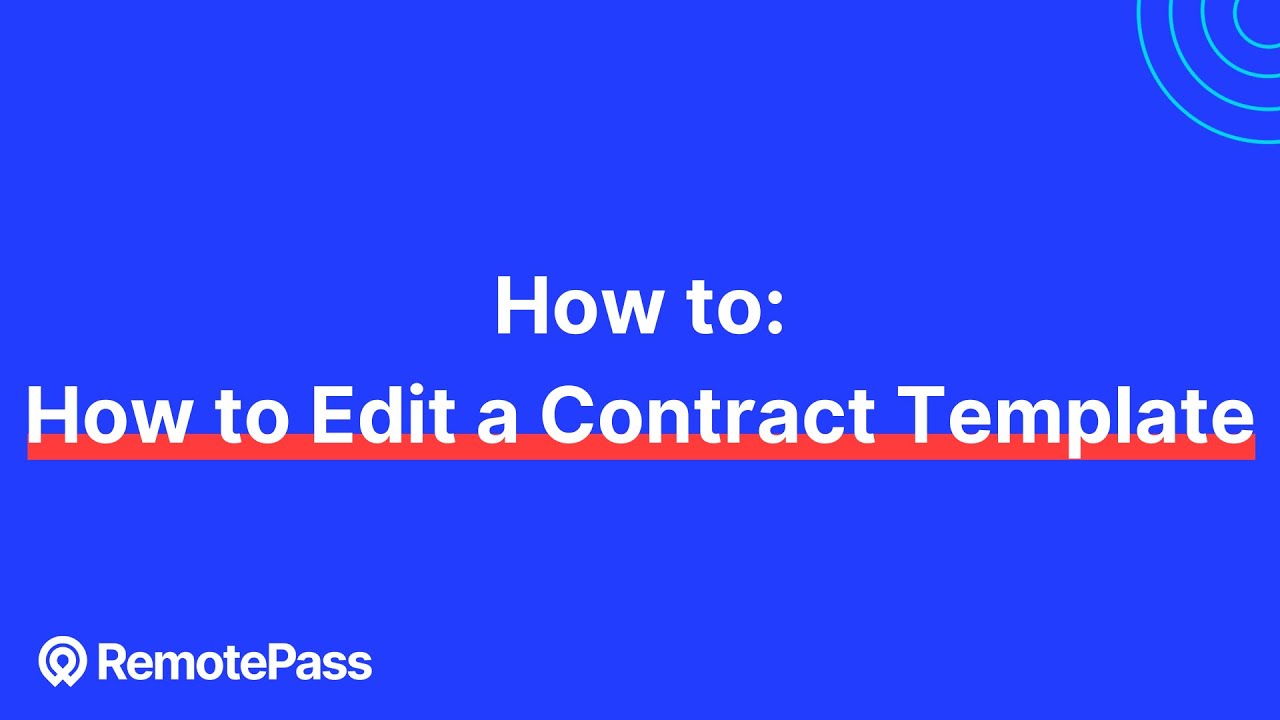 How to Edit a Contract Template