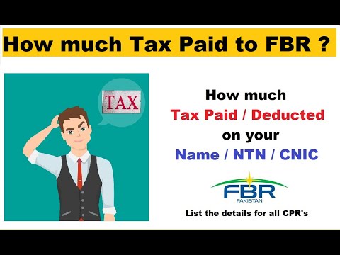How to Check How much TAX Paid / Deducted on Your Name, NTN & CNIC | FBR Pakistan | CPR Detail's