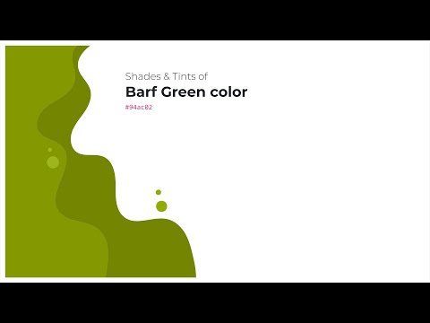 Shades & Tints of Barf Green color #94ac02 A Warm Green color #839801 #738501 #9fb51e #abbe3a