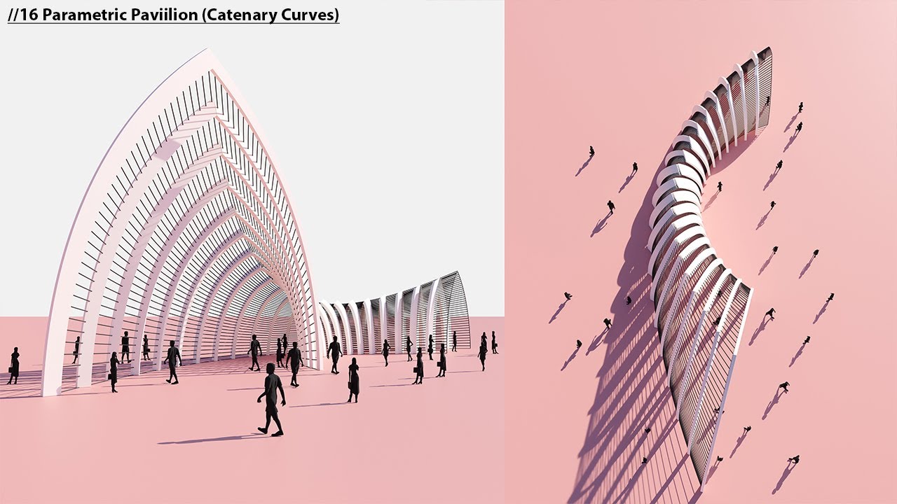 16 Parametric Pavillion Catenary Curves Grasshopper Tutorial