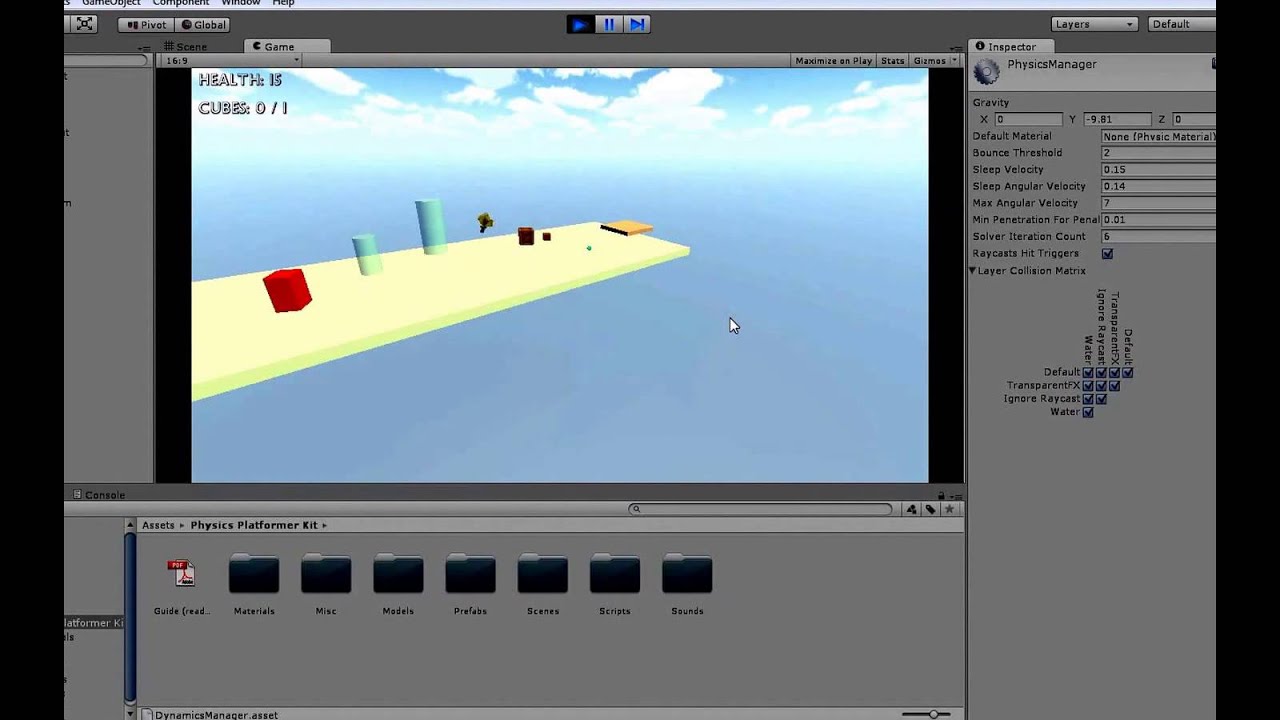 Unity 3D - 3D physics Platformer kit Setup