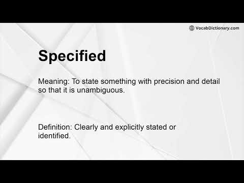 Specified Meaning