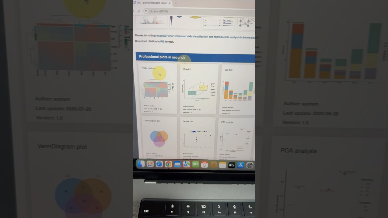 Bioinformatics and statistics plots with a web based tool