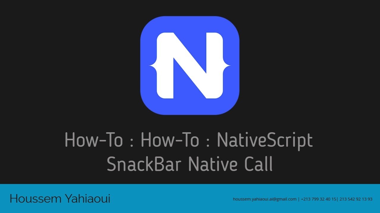 How-To : NativeScript SnackBar Native Call