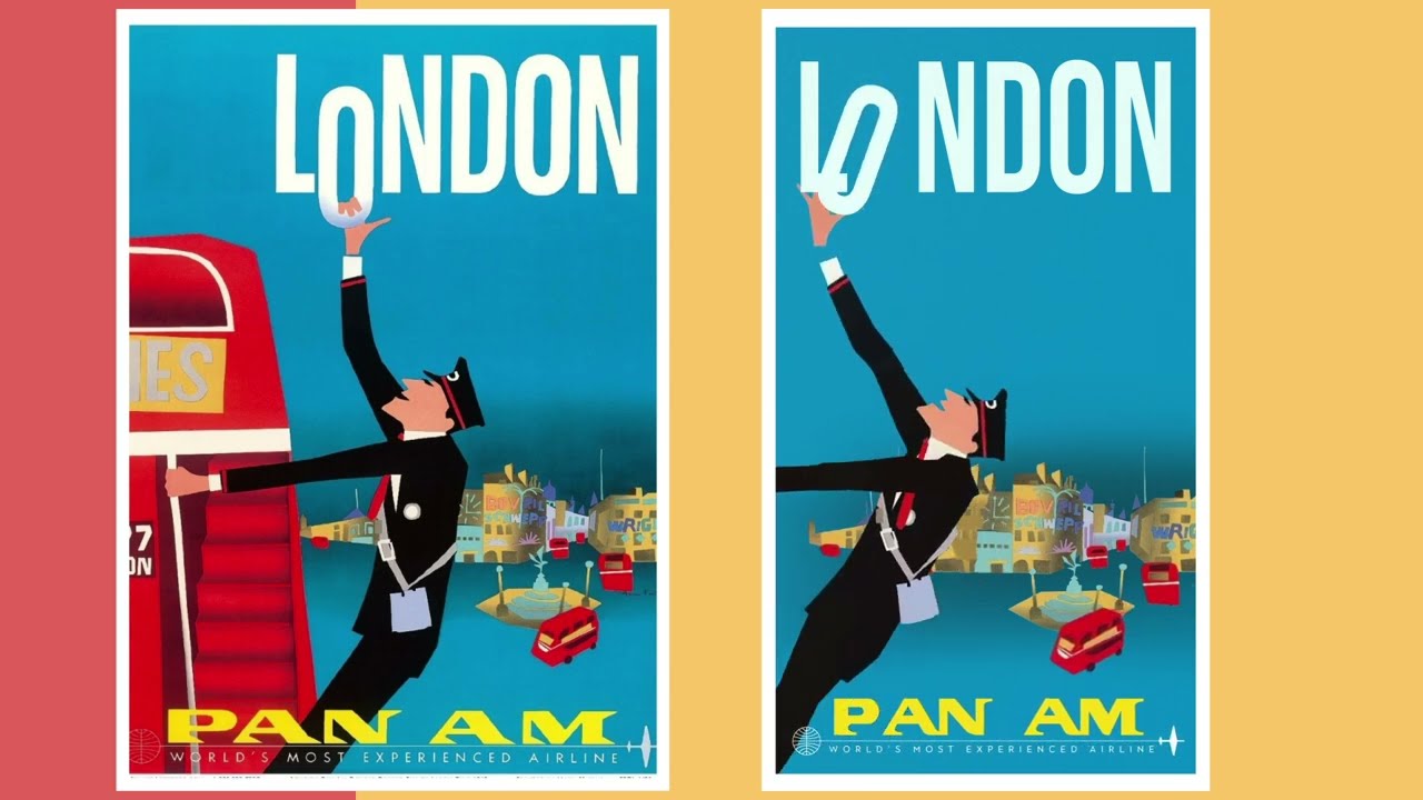 Side By Side London Travel Poster