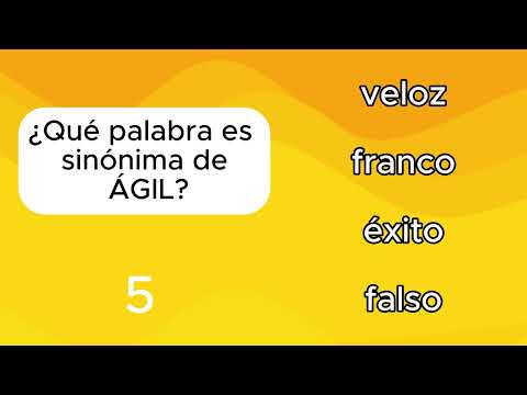 ¿Qué palabra es sinónima de ÁGIL? TEST de sinónimos. 25 preguntas SENCILLAS