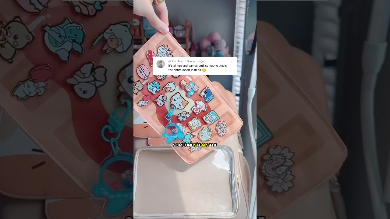 How to stop someone from STEALING all your pins 🐈🩷 #kawaiifashion #itabag