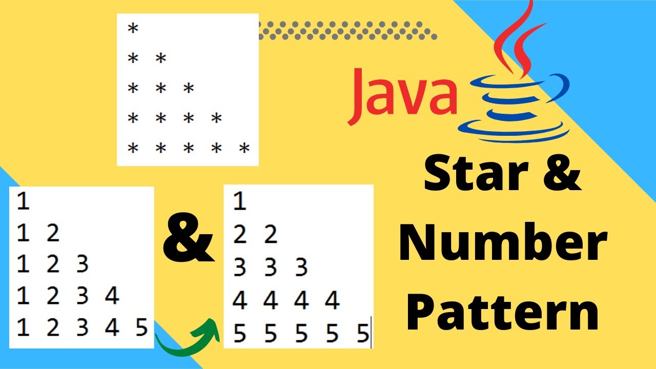 Star pattern program in java | Number Pattern program ||  Pattern Programs Tutorial