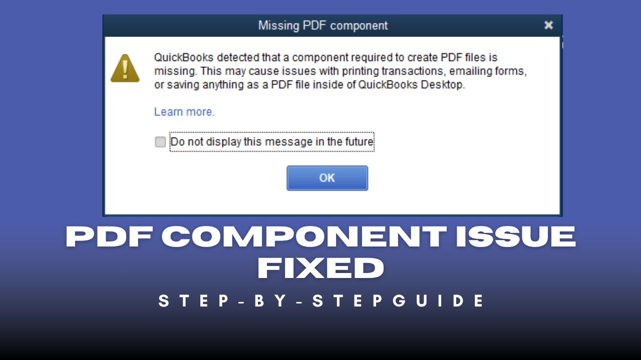 QuickBooks Missing PDF Component (Step by Step Guide)