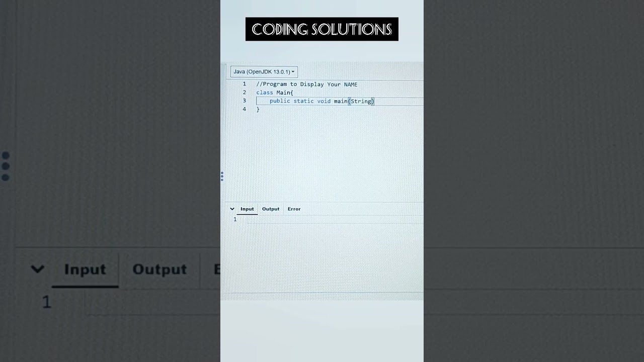 #Java Basic Program: To Display Your Name