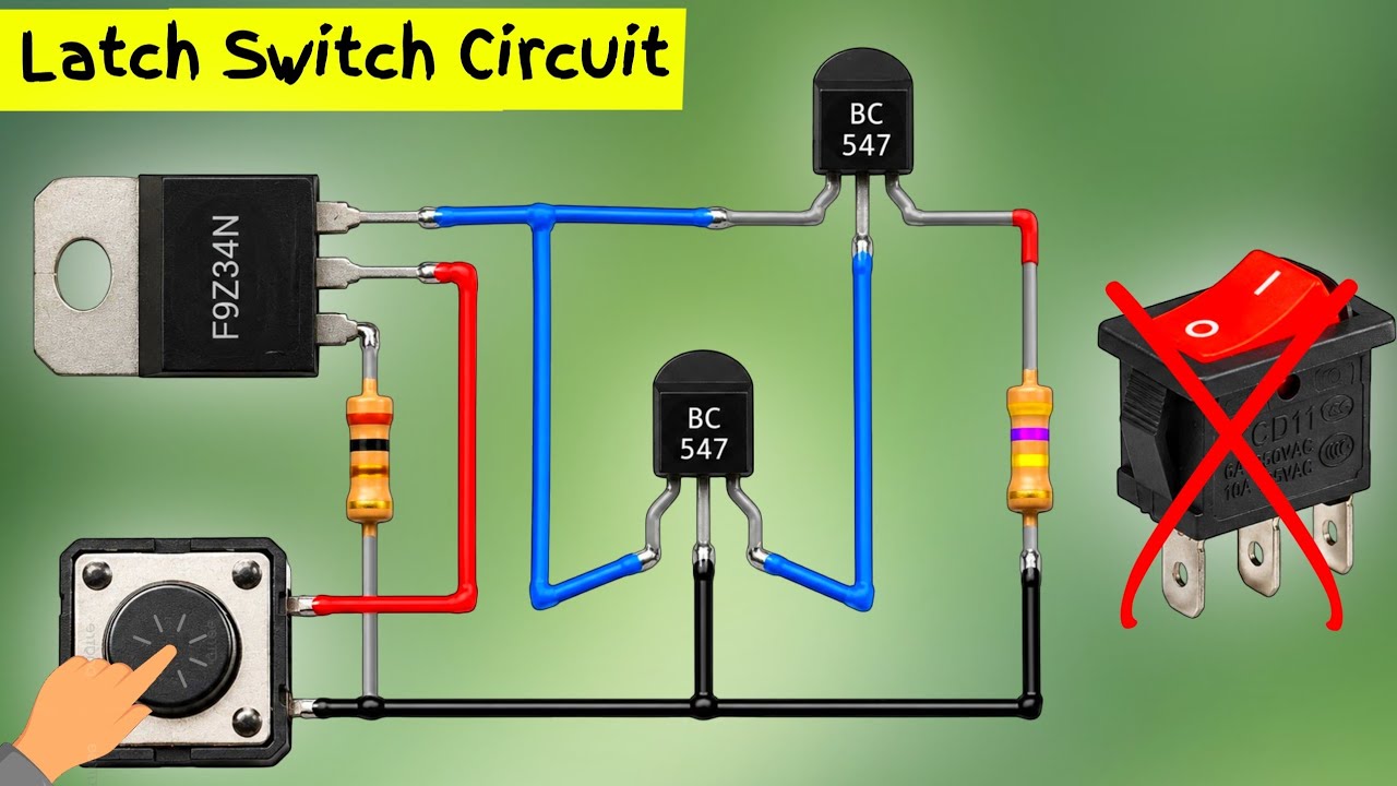 Simple Push Button ON OFF Switch | Single Push Button Latch Switch Circuit 