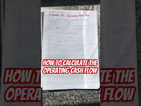 How to calculate OPERATING CASH FLOW| Free Cash Flow | Finance