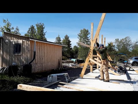 Pole Barn Construction - Posts and Installing Girts - A Look Back