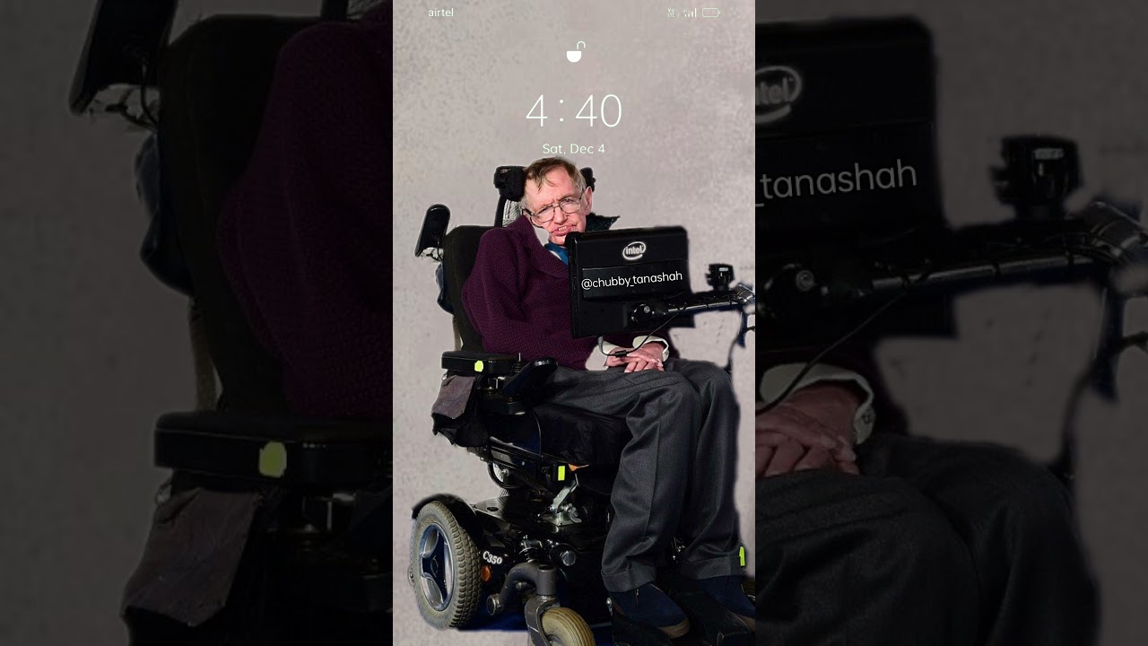 iphone lock screen meme ft. Stephen Hawking