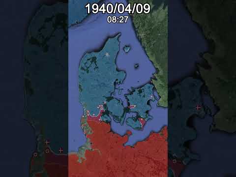 Invasion of Denmark (WW2) *Every Hour With Units* #shorts #animation #map