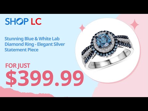 Lab Grown Blue & White Diamond Midnight Serenade Ring (Size 7) 1.00 ctw