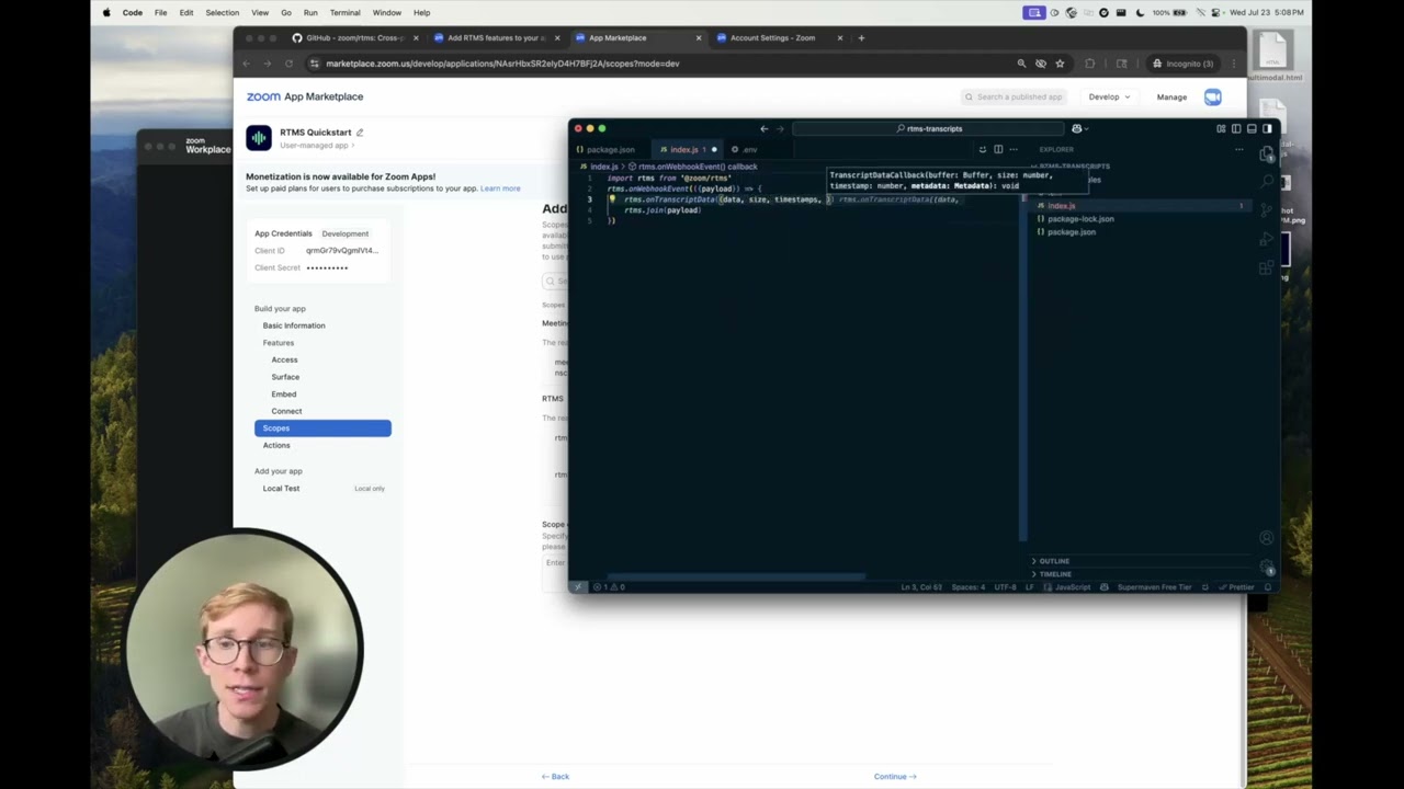 Get Zoom transcripts in 5 lines of code