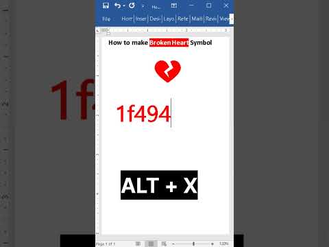 Broken Heart Symbol In Word π #symbols #msword #mswordtricks