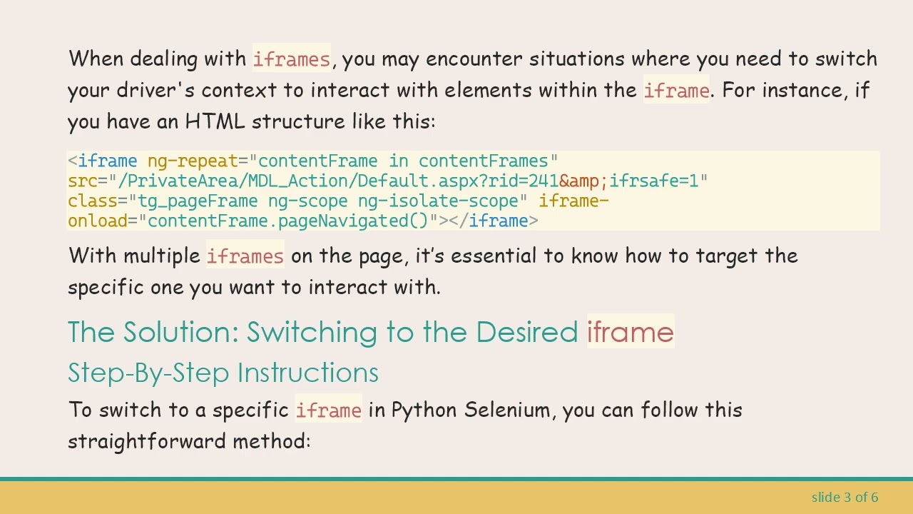 How to Use Iframes in Python Selenium