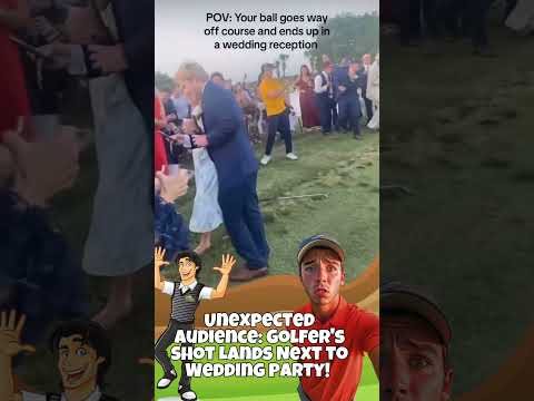 Unexpected Audience: Golfer's Shot Lands Next to Wedding Party! #golfhumor #funnygolf #golflaughs