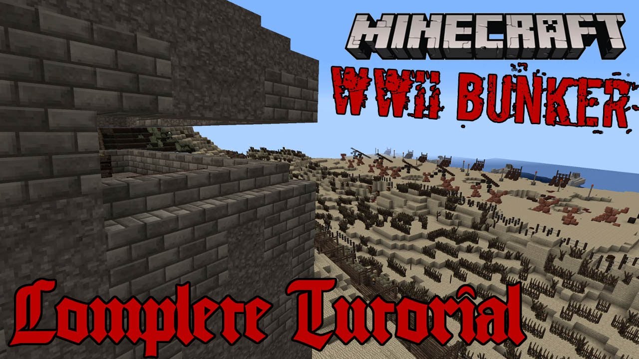 Minecraft Tutorial: D-DAY WWII Bunker *Complete Tutorial*
