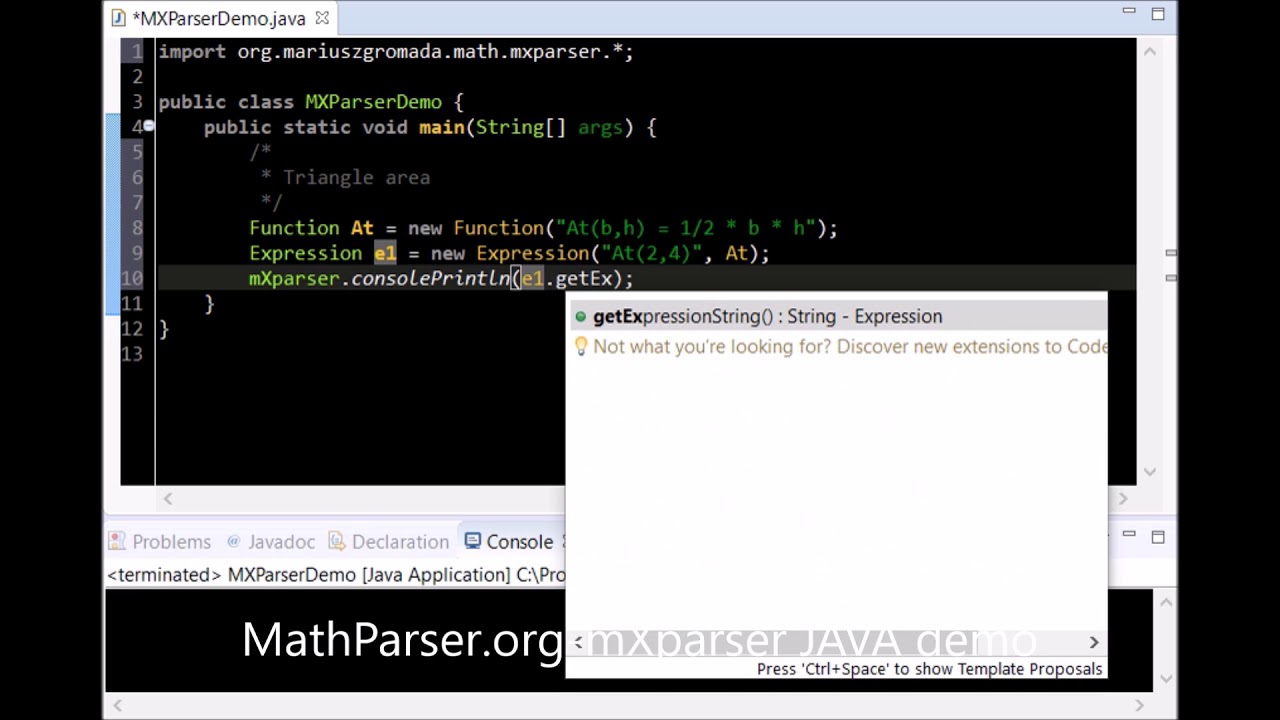 MathParser.org-mXparser live Java demonstration