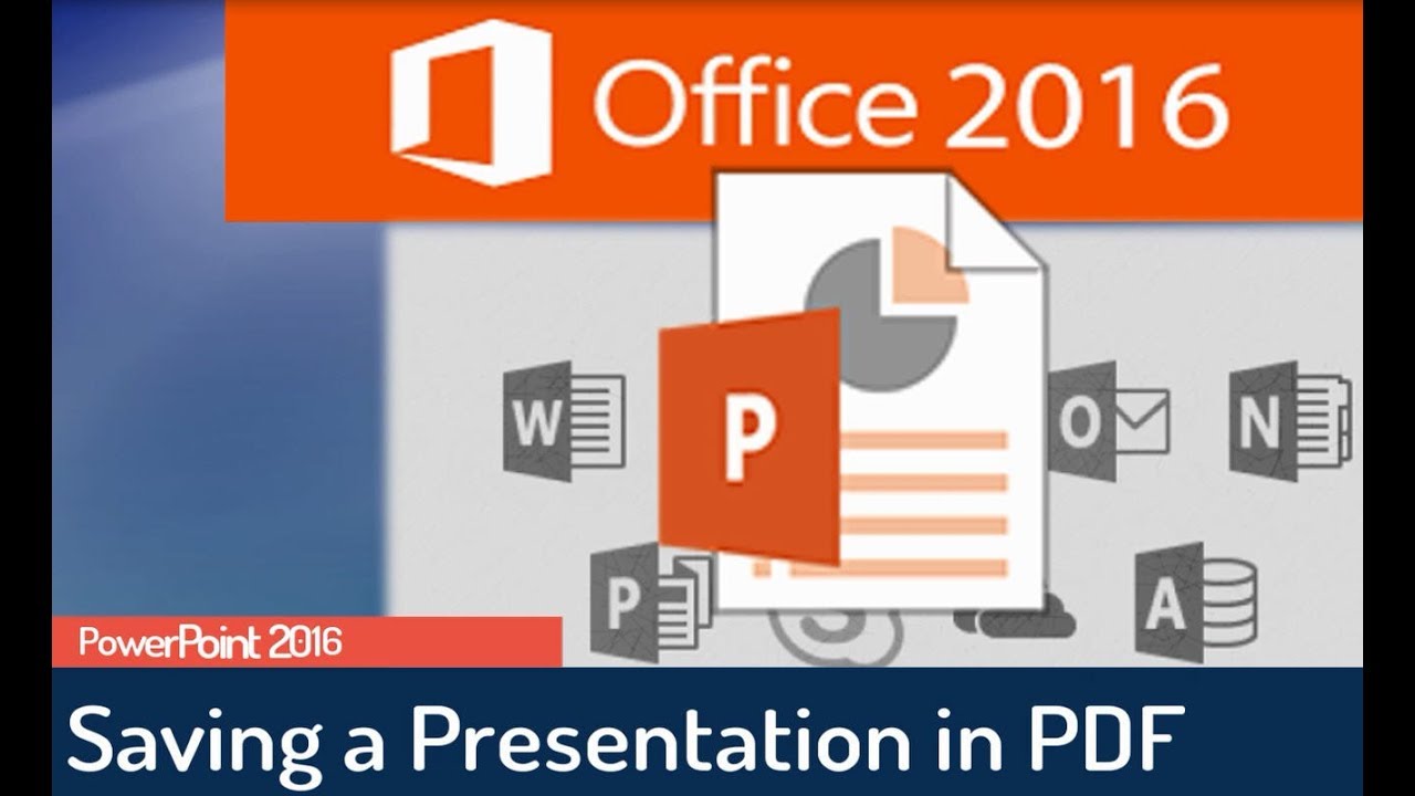 PowerPoint 2016 Tutorial: Saving the Presentation in .pdf Format