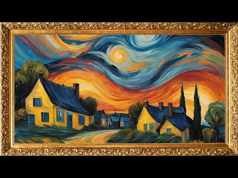 FREE FRAMED ART SCREENSAVER FOR TV | GOLD FRAME TV ART WALLPAPER | 1 SCENE - 2 HOURS VAN GOGH