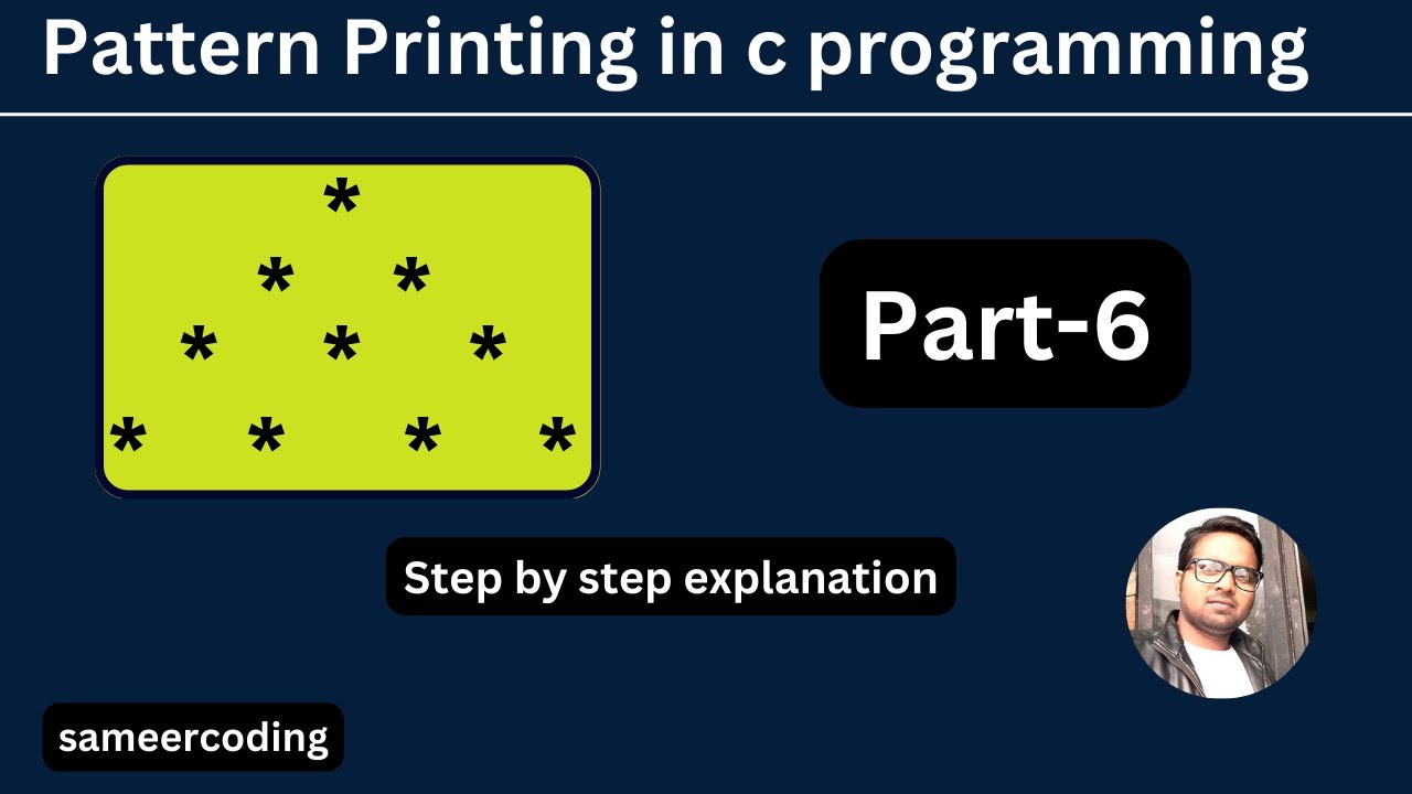 Pattern Printing in C Programming | Star Pattern Part-6 | sameercoding