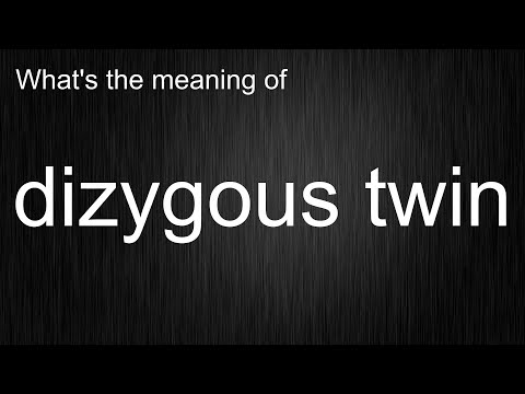 What's the meaning of "dizygous twin", How to pronounce dizygous twin?