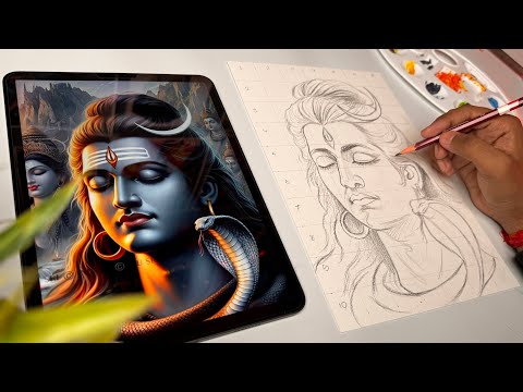 Draw With Me - Lord Shiva Drawing, Mahadev Drawing, Outline Tutorial π