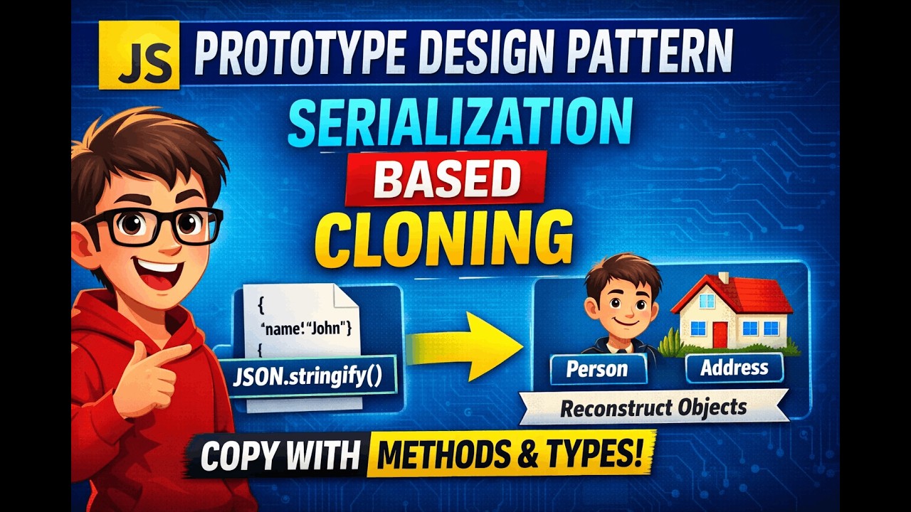 22. Advanced Prototype Design Pattern | Deep Copy Using Serialization in JavaScript