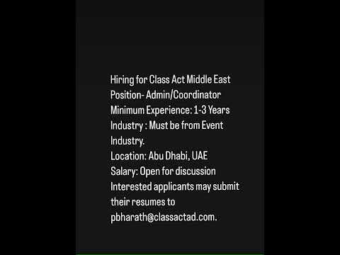 Admin Jobs In Dubai