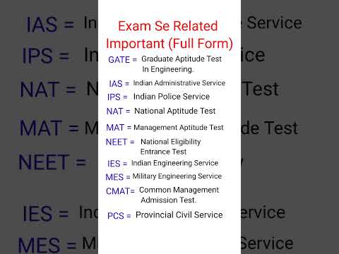 fullform of IAS, IPS, NAT, NEET, IES, MES, CMAT, PCS, #GK #types of entranceexam #importantfullform