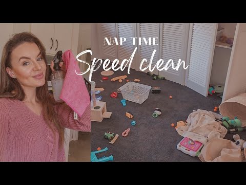 Nap time speed clean with me! Toy organisation, House clean & de stress!