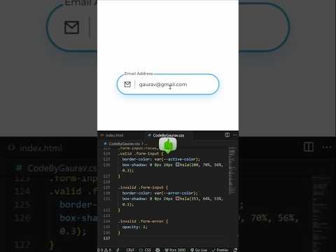 ✅ Validate Email Input with HTML, CSS & JavaScript #webdevelopment #coding #htmlcssjs #shorts