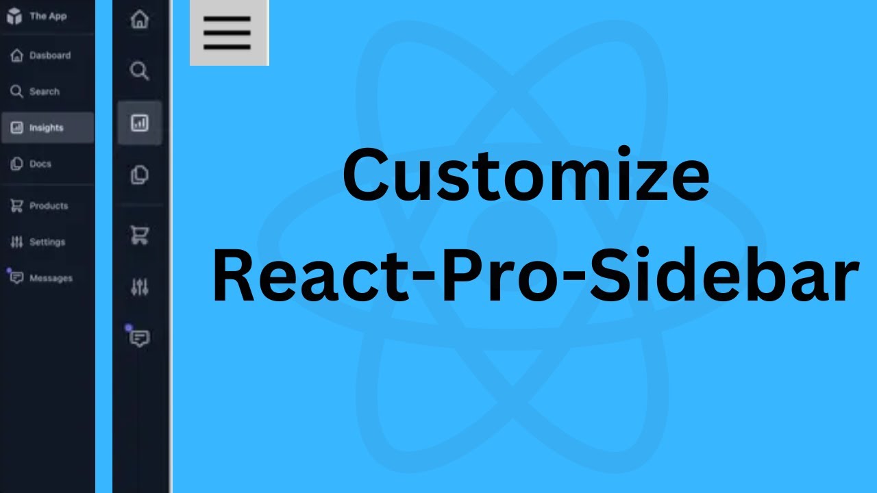 Customize React Pro Sidebar | Responsive Sidebar Menu