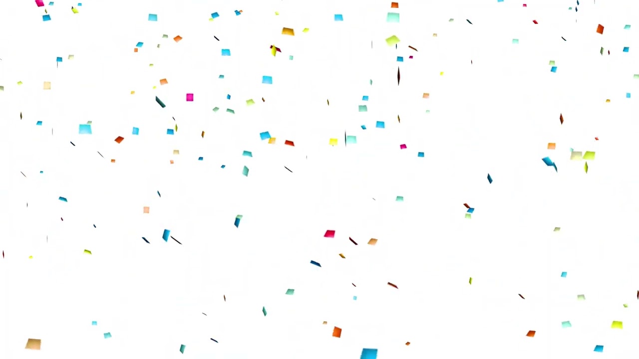 Floating Confetti Celebration Background – 30s Loop with Alpha Channel - 100% Free Stock Footage
