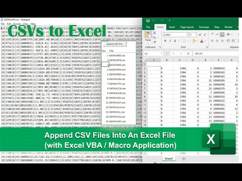 Append CSV Files Into An Excel File With VBA / Macro